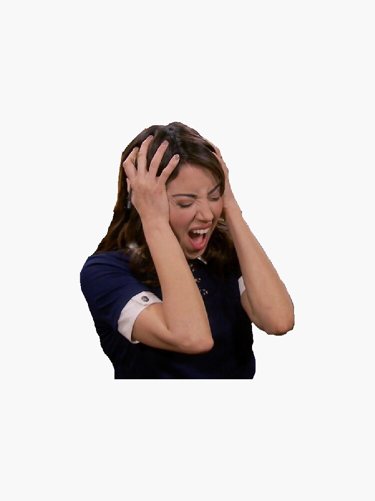 "April Ludgate Screaming" Sticker by QuickPrints | Redbubble