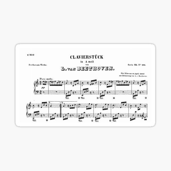 "Fur Elise" Sticker for Sale by machinerisms | Redbubble