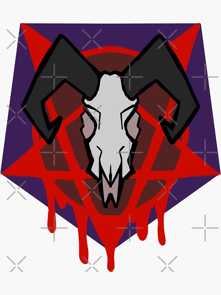 "Demonic Goat Skull" Sticker for Sale by Walffle | Redbubble