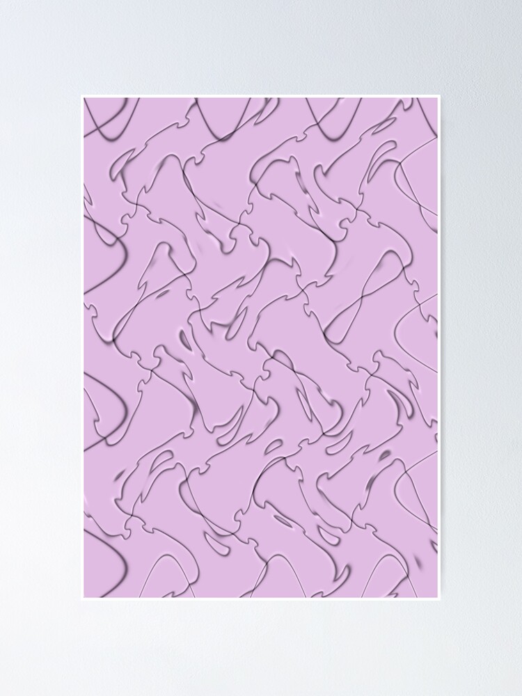 "pink design with wiggly lines" Poster by Frankievpc | Redbubble