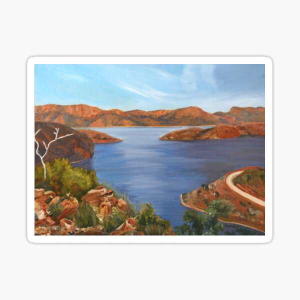 "Lake Argyle Dam" Sticker for Sale by SandrasPlace | Redbubble