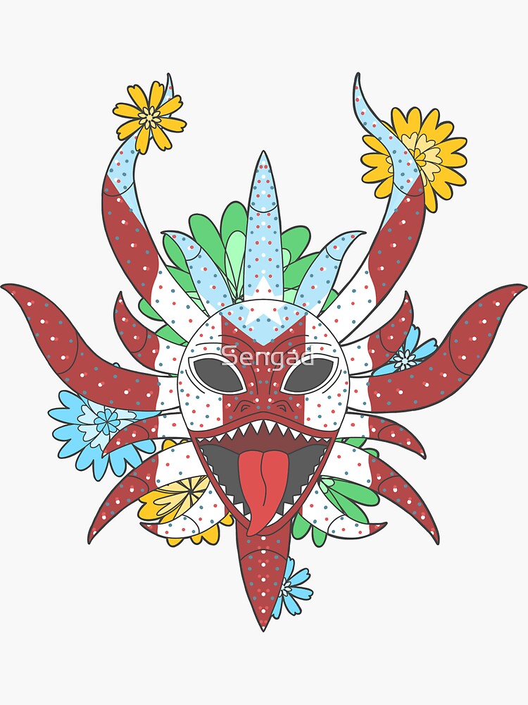 "Vejigante (bandera PR)" Sticker for Sale by Sengad | Redbubble