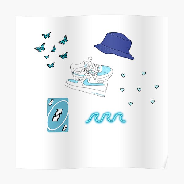 "Blue aesthetic sticker pack" Poster for Sale by emilyeeet | Redbubble