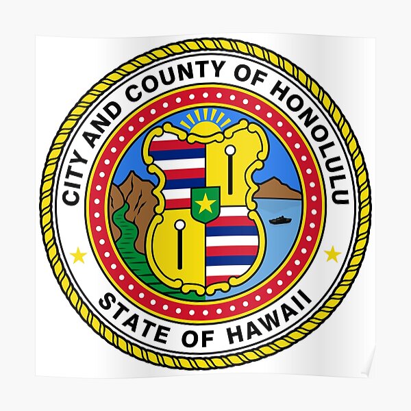 Póster «Sello de la ciudad de Honolulu, Hawaii» de Cult-r | Redbubble