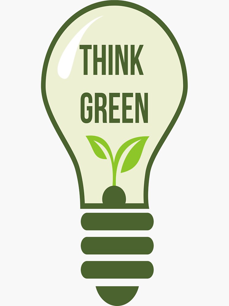 "Think Green" Sticker for Sale by bond11 | Redbubble