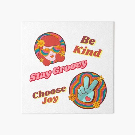 "Stay Groovy, Be Kind, Choose Joy, Vintage Hippie Quote | Sticker Pack ...