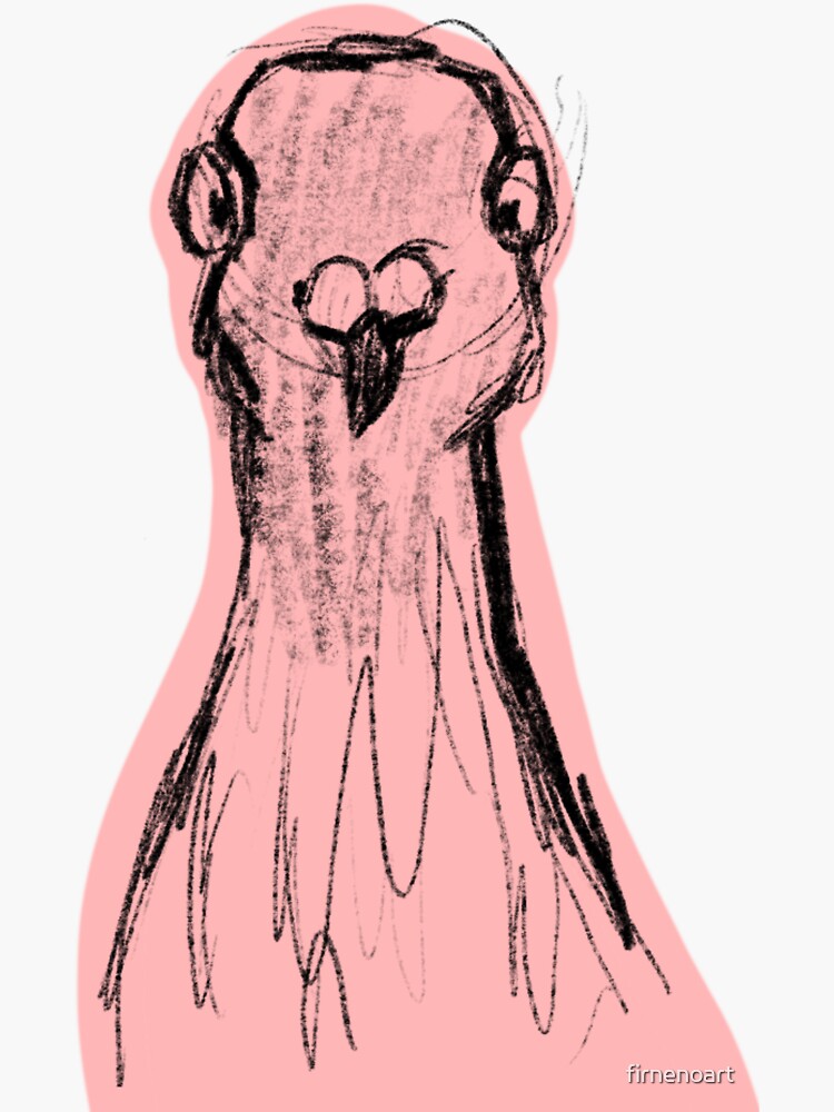 "Pink bird " Sticker for Sale by pickledguts | Redbubble