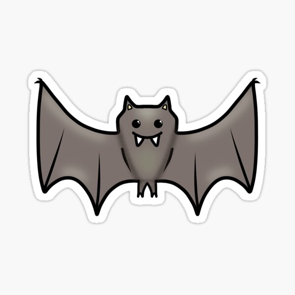 "Cute Cartoon Vampire Bat Halloween Character Illustration" Sticker for ...