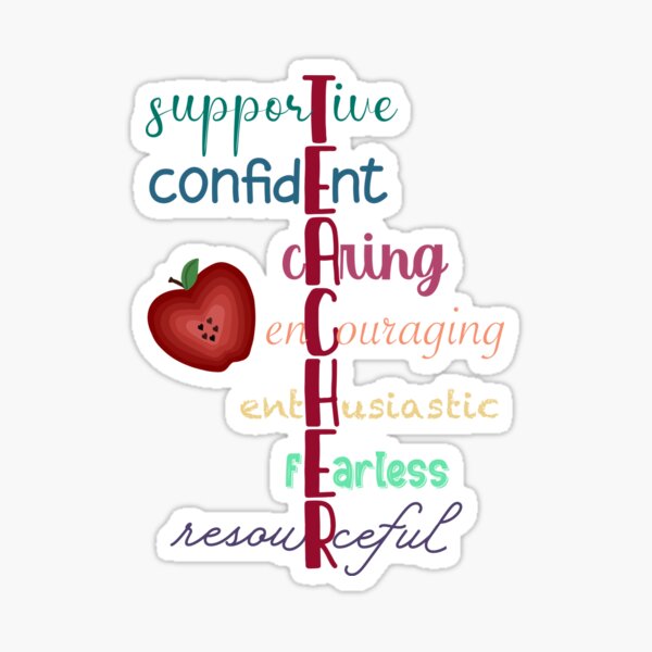 "Teacher Traits" Sticker for Sale by DesignsByDaRel | Redbubble