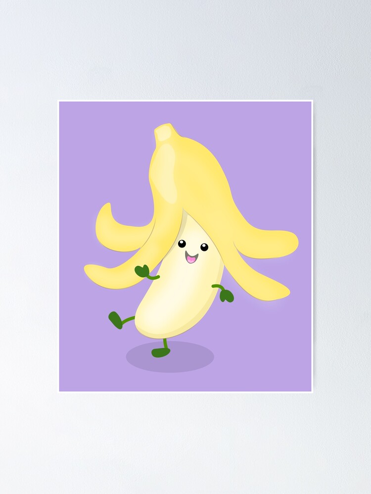 Poster « Dessin animé mignon de banane danse kawaii », par FrogFactory ...