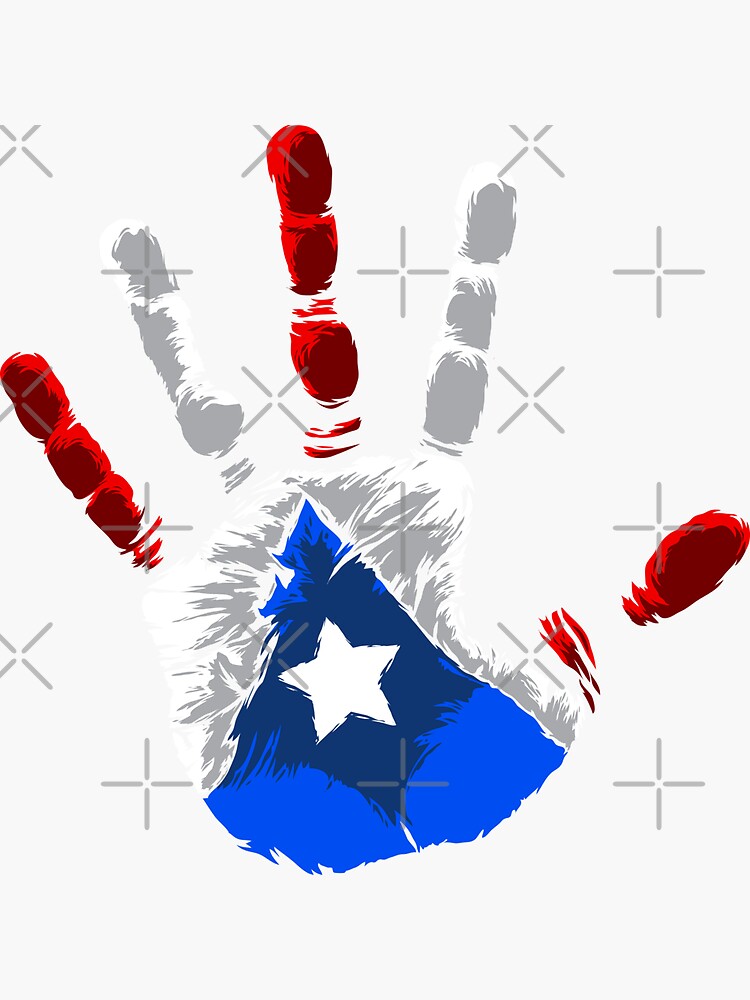 "Puerto Rico Hand Print - Boricua Flag" Sticker for Sale by anziehend ...