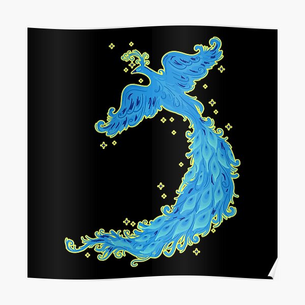 "Rise from the ashes blue fire bird" Poster by dreamofdenim | Redbubble