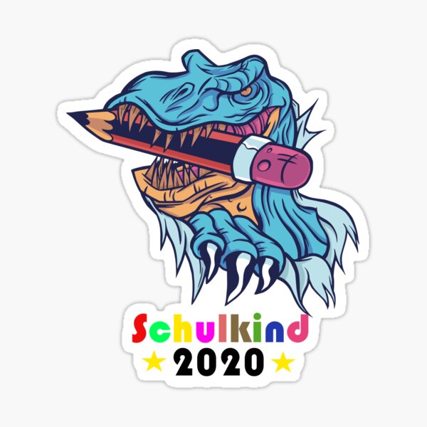 "Kids Schoolchild 2020 Dino T-Rex Dinosaur Enrollment" Sticker for Sale ...