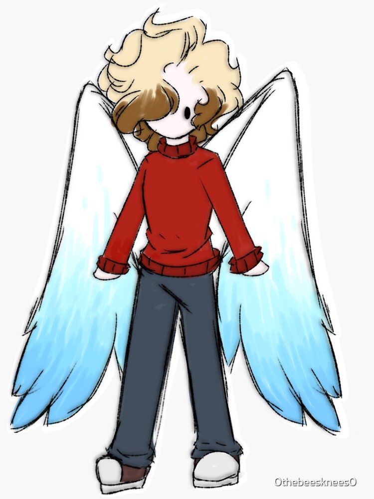 "Angel Grian (Blue Wings)" Sticker for Sale by 0thebeesknees0 | Redbubble