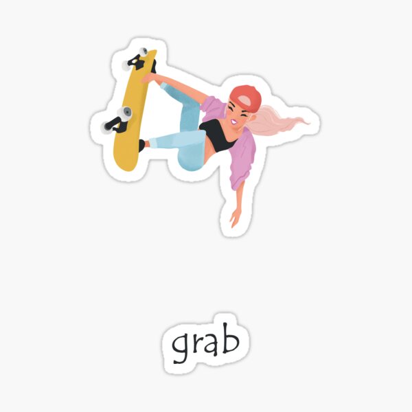 "Skater girl. Grab trick" Sticker for Sale by Marinadraws | Redbubble