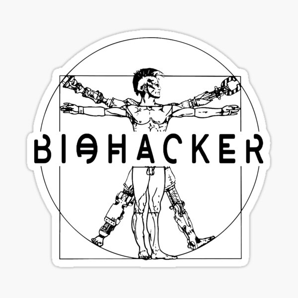 "Biohacker; Vitruvian Man;" Sticker for Sale by StickerApe | Redbubble