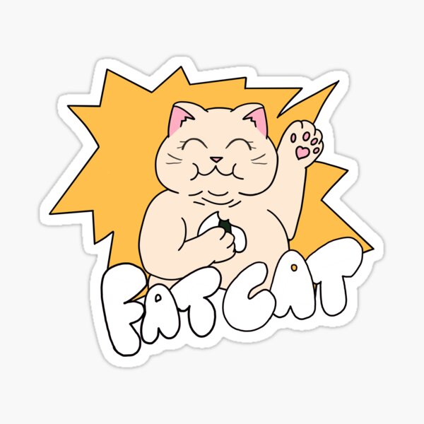 "Bold Fat Cat" Sticker by ashleafjb | Redbubble