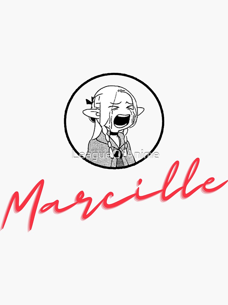 "Delicious in Dungeon : Dungeon Meshi Marcille logo" Sticker for Sale ...