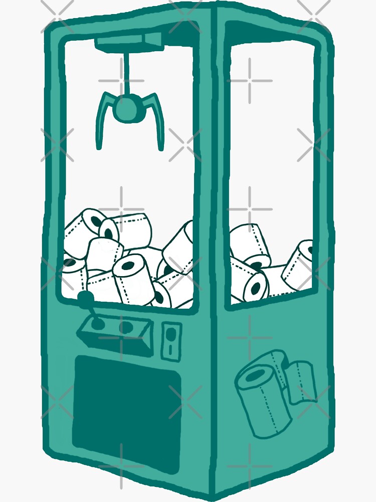 "Toilet Paper Claw Machine" Sticker for Sale by CuriosityEng | Redbubble