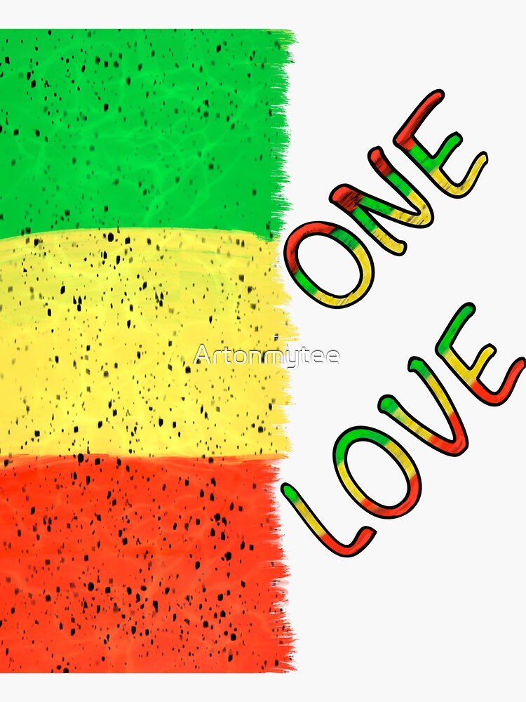 "Rasta Reggae Jamaica - One love Reggae Rasta colours Colors distressed ...