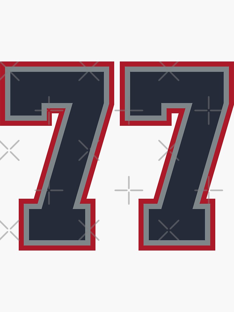 "77 Navy Grey Red Sports Number Seventy-Seven" Sticker for Sale by ...