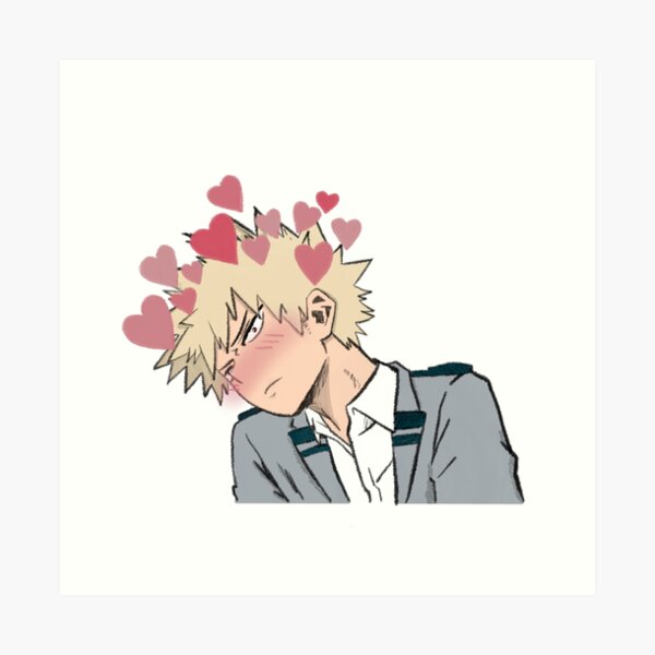 "Blushing Bakugo Colored (version 2)" Art Print for Sale by skychloearts | Redbubble