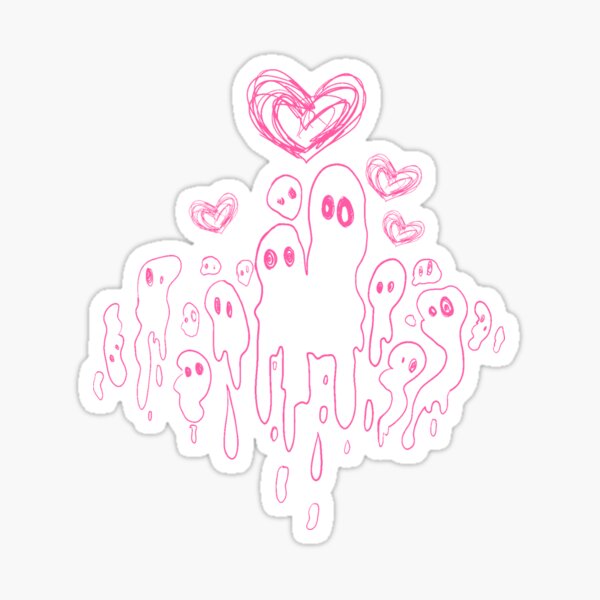 "Candy Ghosts in Pink" Sticker for Sale by Georginoschka | Redbubble