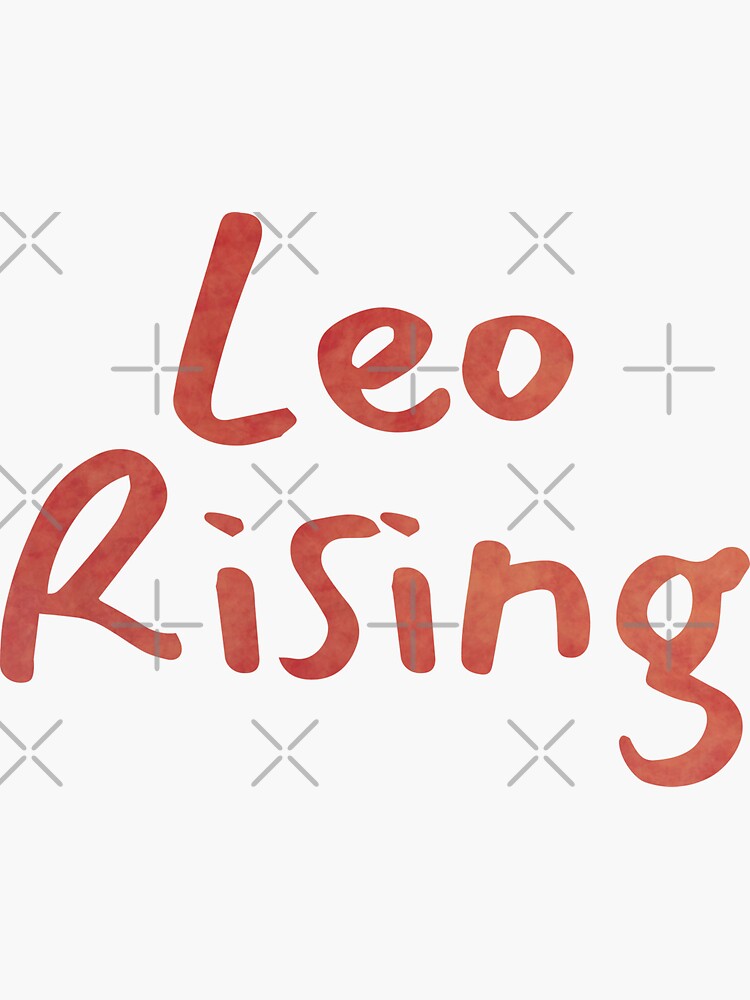 "Leo Rising Text Red" Sticker for Sale by leomooncreates | Redbubble