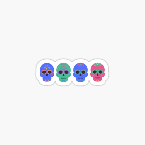 "Colorful Halloween skulls pack" Sticker by Trassia | Redbubble
