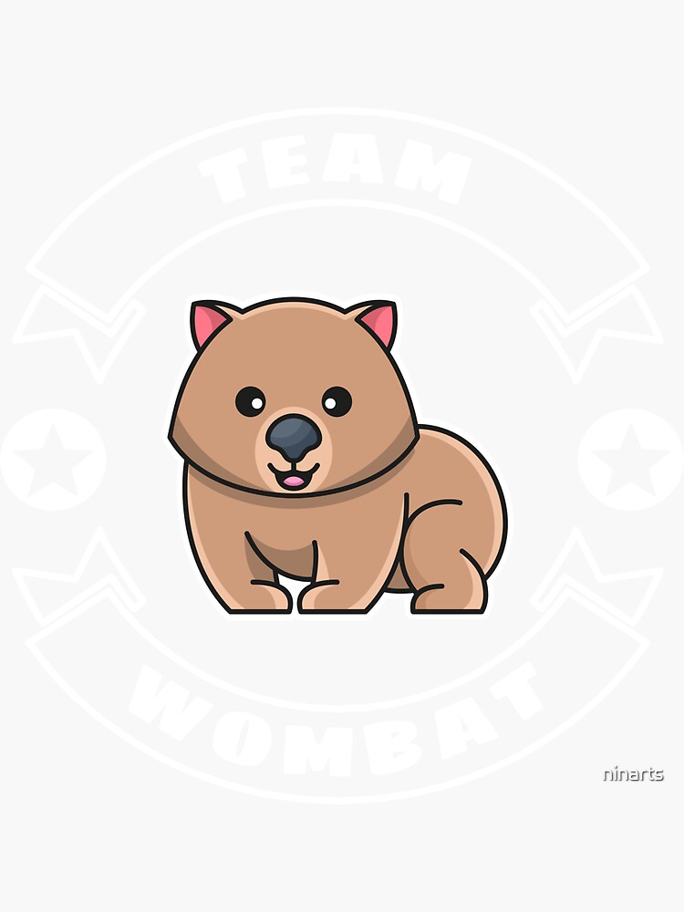"Team wombat" Sticker for Sale by ninarts | Redbubble