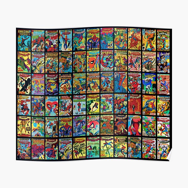 "Vintage Superhero Comic Book Collection Pattern 3" Poster by ...
