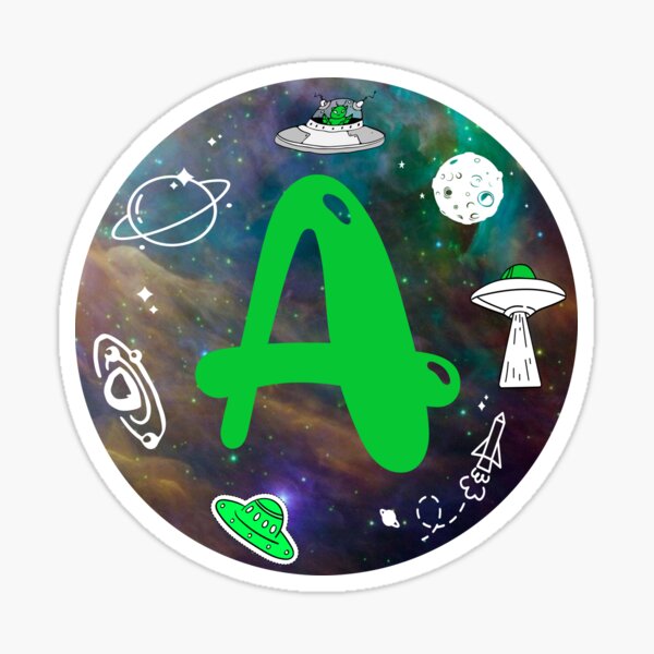 "Letter A Galaxy Outer Space Alien style" Sticker for Sale by ...