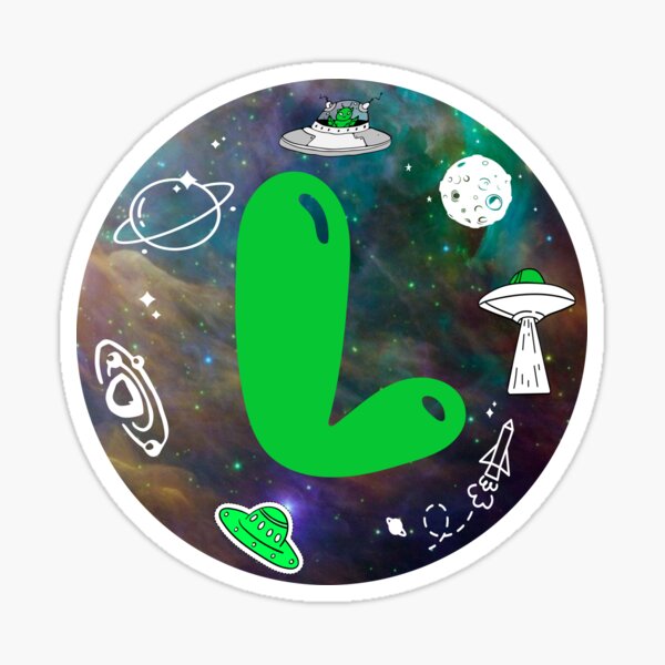 "Letter L Galaxy Outer Space Alien style" Sticker for Sale by ...