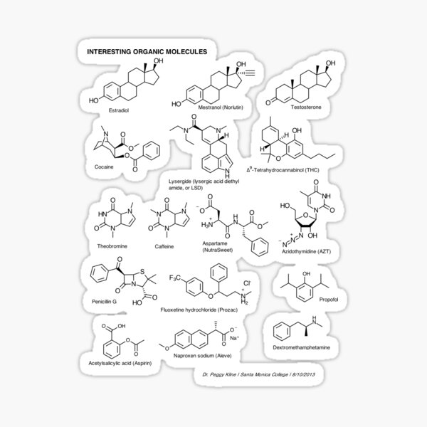 "Science & Molecules" Sticker for Sale by TheGoldenGama | Redbubble