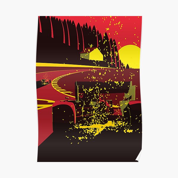 "Sunset F1 Racing Spa Francorchamps" Poster by orinemaster | Redbubble