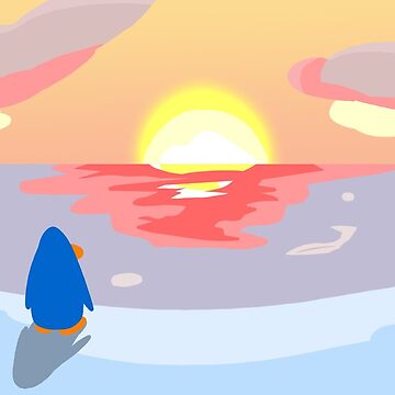 "Club Penguin - Sunset Painting" Art Board Print by Wydrop | Redbubble