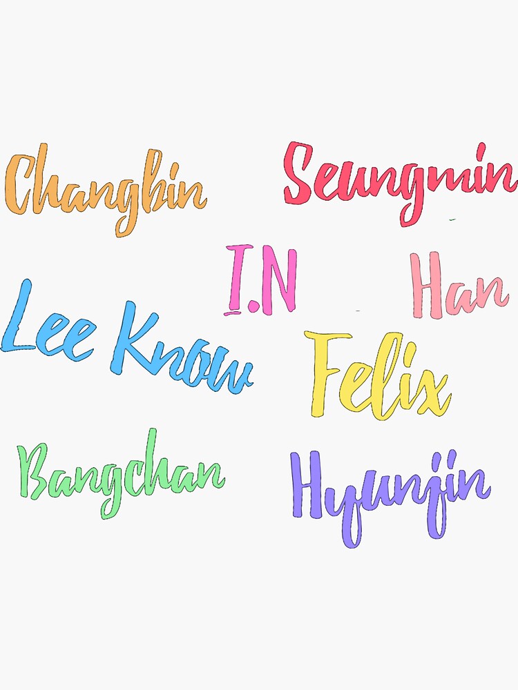 "stray kids name tag" Sticker for Sale by arorar | Redbubble