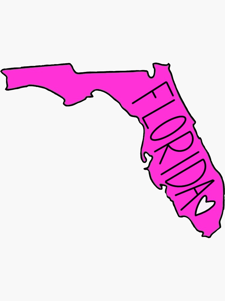 "Pink Florida outline" Sticker for Sale by avastickershop | Redbubble