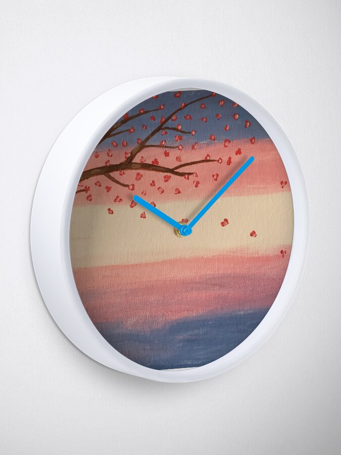 "cherry blossom tree - sakura trans landscape" Clock for Sale by ...