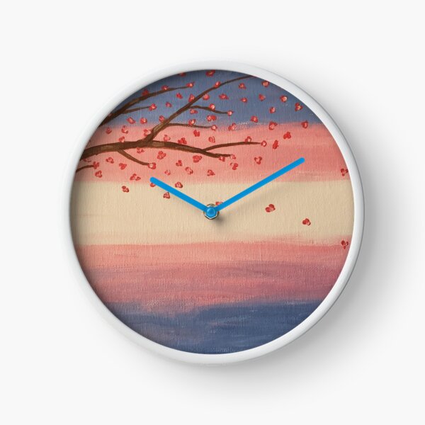 "cherry blossom tree - sakura trans landscape" Clock for Sale by ...