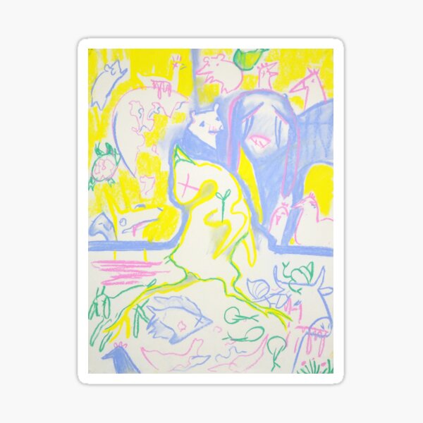 "Pastel Roadkill Party with Owl and friends!" Sticker by samsketchbook ...