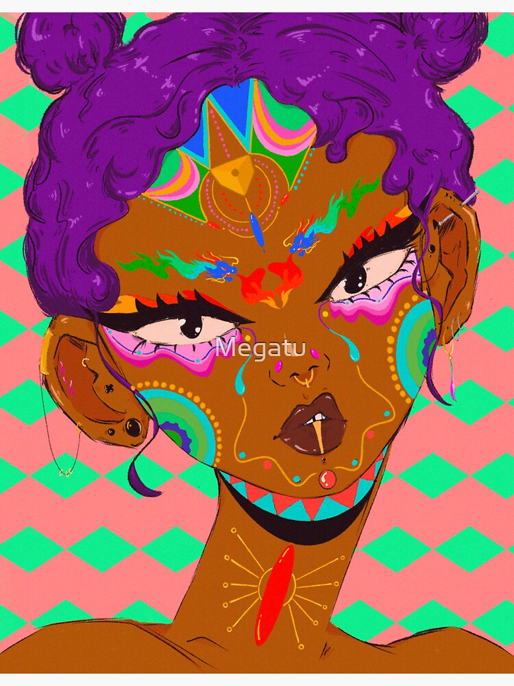 "Tribe girl" Sticker for Sale by Megatu | Redbubble