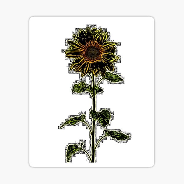 "Negative Sunflower" Sticker for Sale by G-GaffGaff | Redbubble