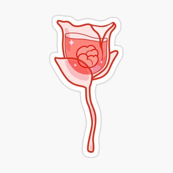 "Rose Wine Glass" Sticker for Sale by Nabibibi | Redbubble