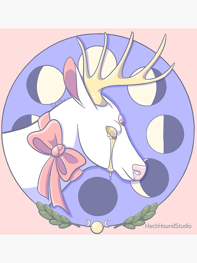 "Moon Stag" Art Print for Sale by HeckHoundStudio | Redbubble