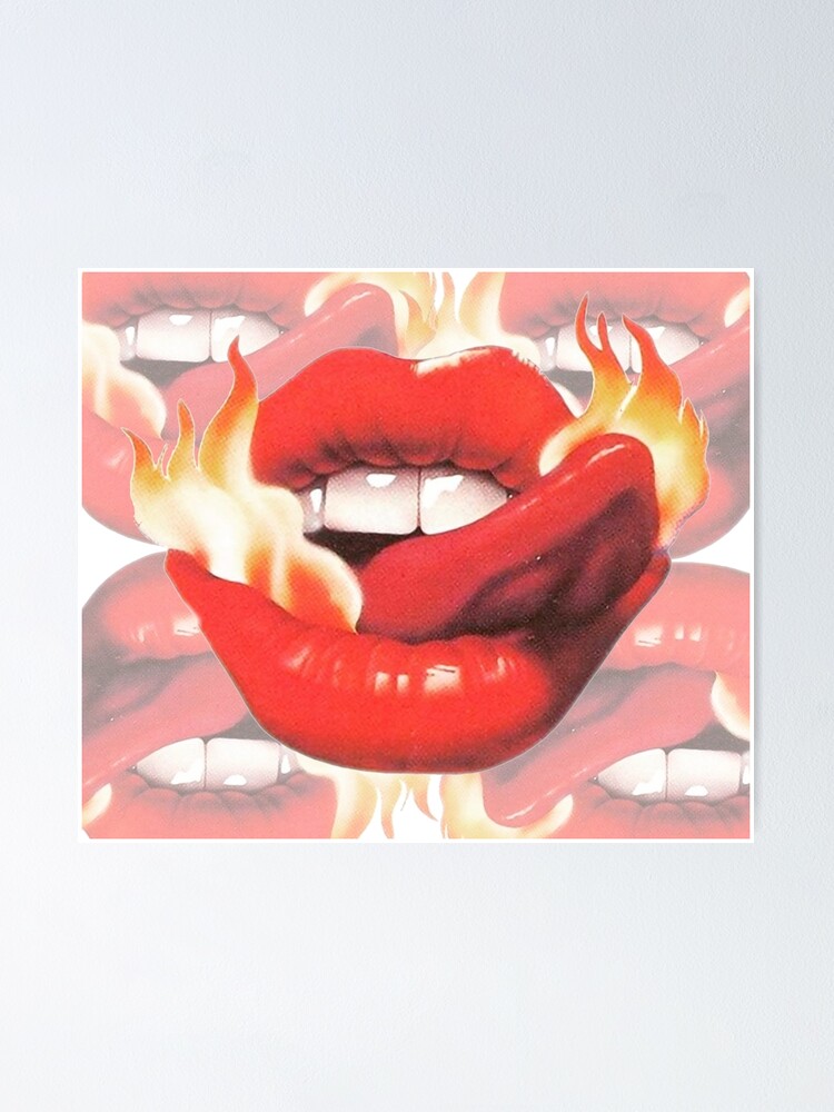 "Lips on Fire" Poster for Sale by livpaigedesigns | Redbubble