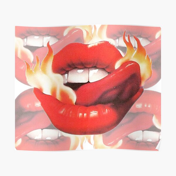 "Lips on Fire" Poster for Sale by livpaigedesigns | Redbubble