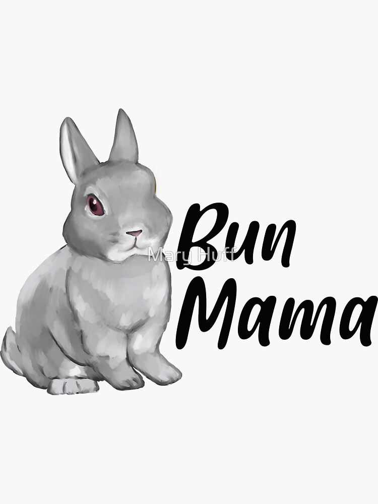 "Netherland Dwarf Bun Mama (White)" Sticker for Sale by fivergraphics ...