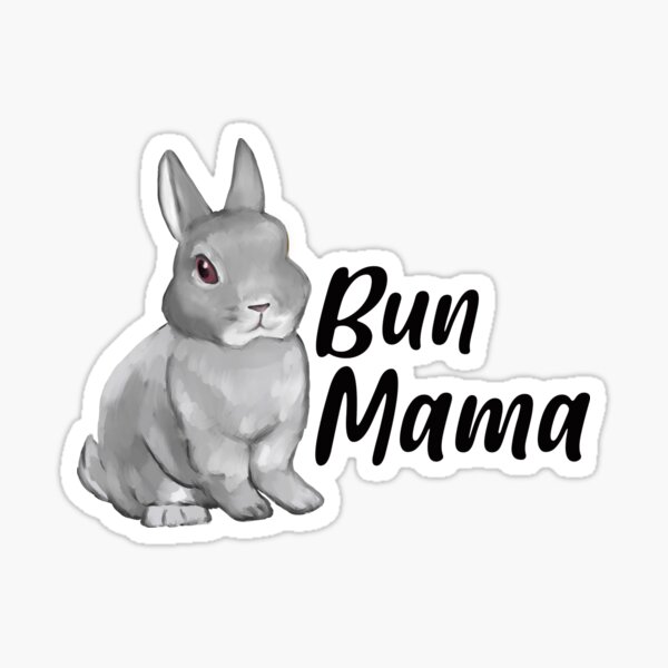 "Netherland Dwarf Bun Mama (White)" Sticker for Sale by fivergraphics ...