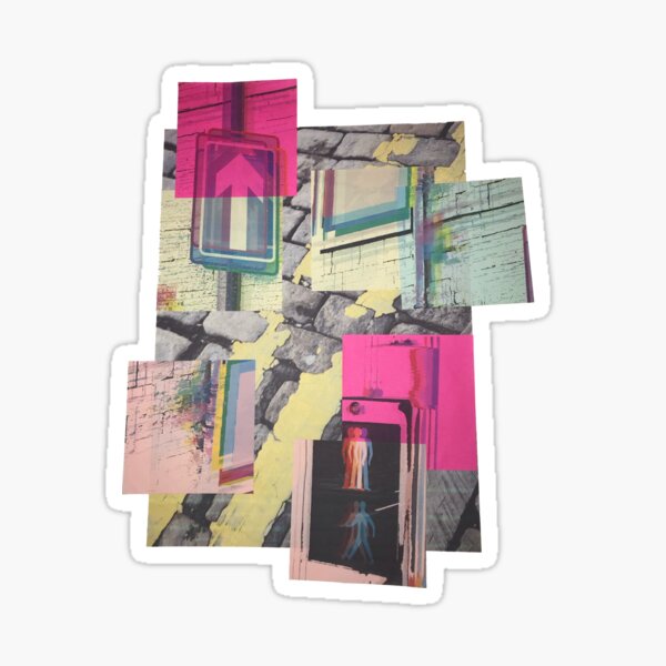 "Roadworks Collage Multicolour" Sticker by abigabhall | Redbubble